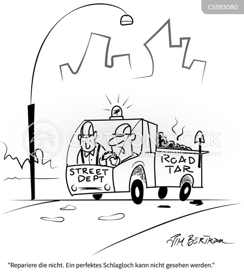 Cartoons und Karikaturen mit Autobahninstandhaltung