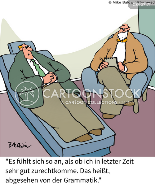 Cartoons und Karikaturen mit Grammatik