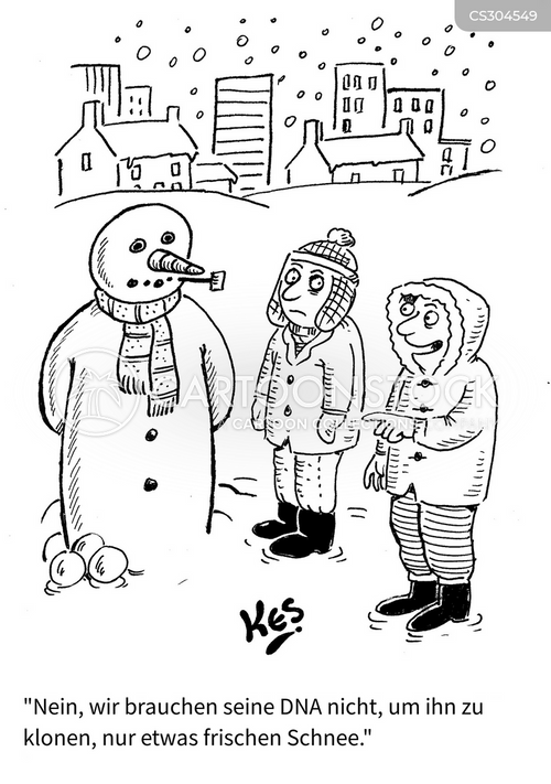 Cartoons und Karikaturen mit Frischer Schnee