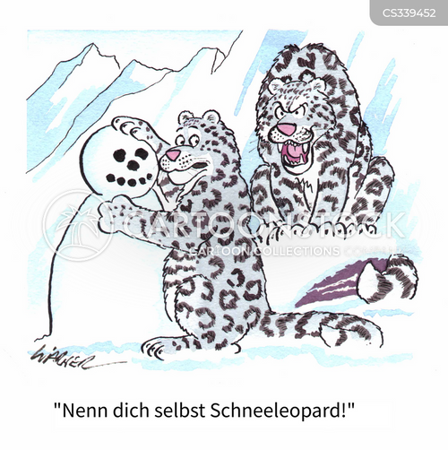 Cartoons und Karikaturen mit Schneeleopard