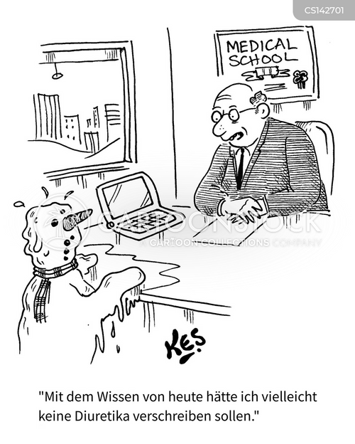Cartoons und Karikaturen mit Diuretikum