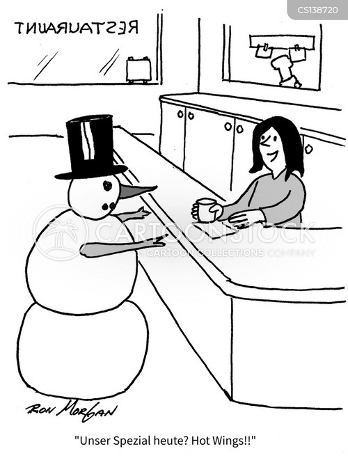 Cartoons und Karikaturen mit Hot-wing