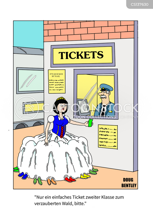 Cartoons und Karikaturen mit Ticketbetrug