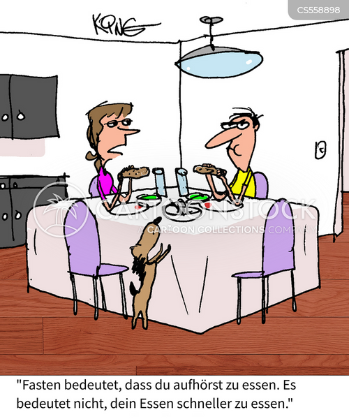 Cartoons und Karikaturen mit Fasten