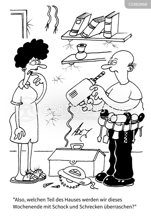 Cartoons und Karikaturen mit Schock