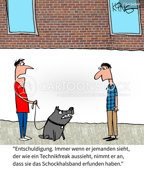 Cartoons und Karikaturen mit Schockhalsband