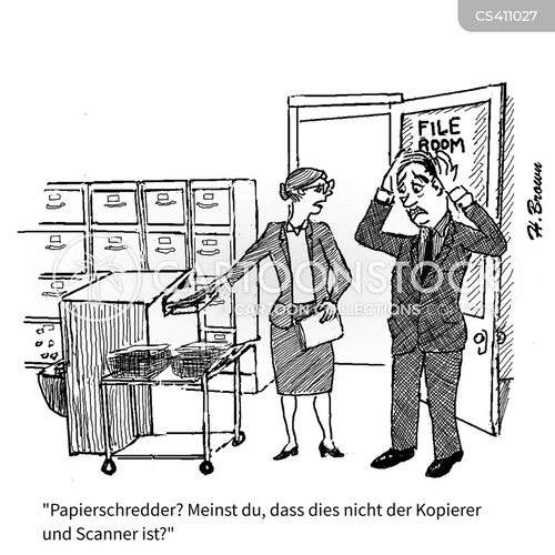 Cartoons und Karikaturen mit Kopierer