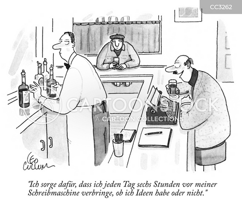 Cartoons und Karikaturen mit Schreibmaschine