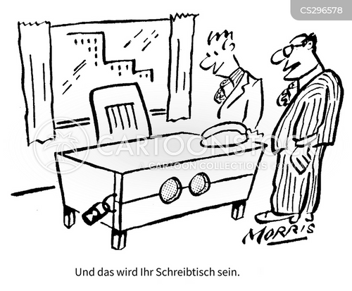 Cartoons und Karikaturen mit Anker Schreibtisch