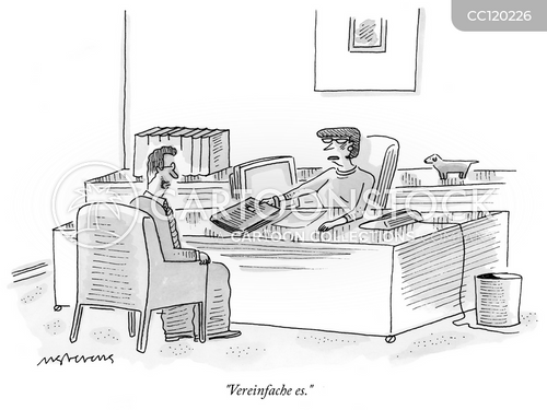 Cartoons und Karikaturen mit Arbeit Im Gange