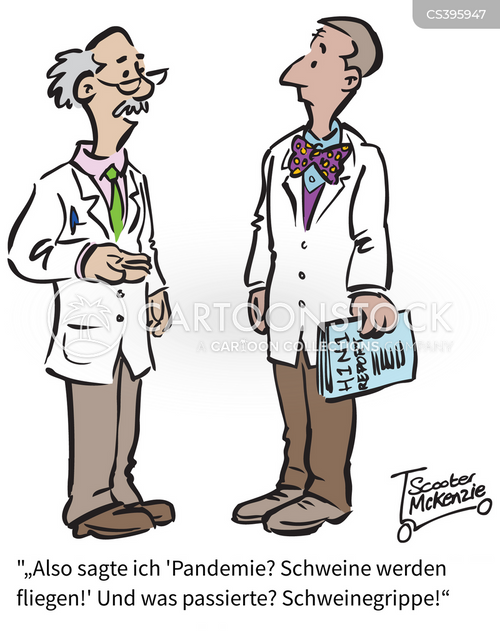 Cartoons und Karikaturen mit Grippe