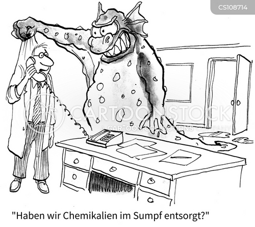 Cartoons und Karikaturen mit Chemikalien