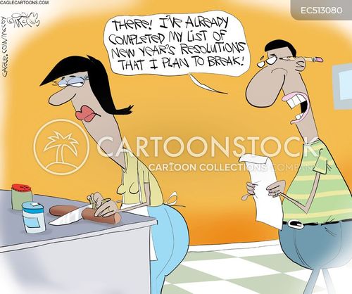 Resolution Breaking Cartoons and Comics - funny pictures from CartoonStock