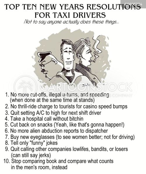Cabbie Resolutions Cartoons and Comics - funny pictures from CartoonStock