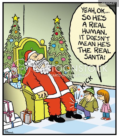 Mall Santa Cartoons and Comics - funny pictures from CartoonStock