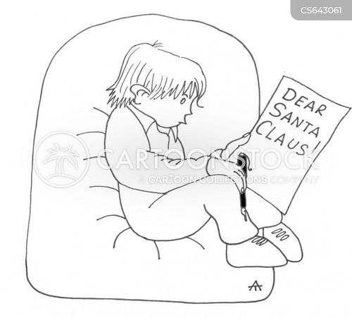 Santa Letter Cartoons and Comics - funny pictures from CartoonStock