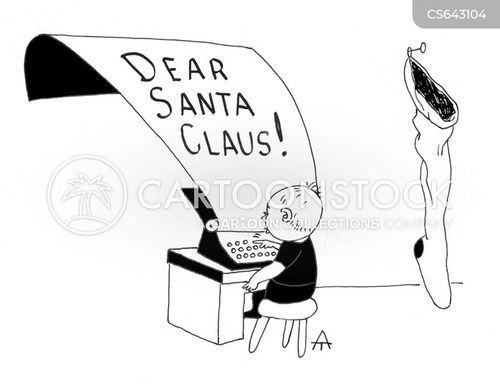 Santa Letter Cartoons and Comics - funny pictures from CartoonStock