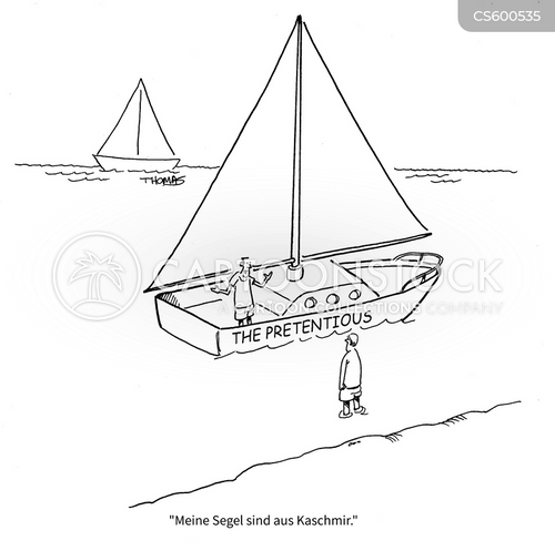 Cartoons und Karikaturen mit Segelboot