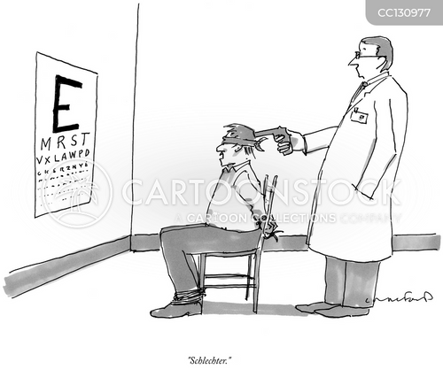 Cartoons und Karikaturen mit Sehtest