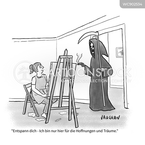 Cartoons und Karikaturen mit Der Sensenmann