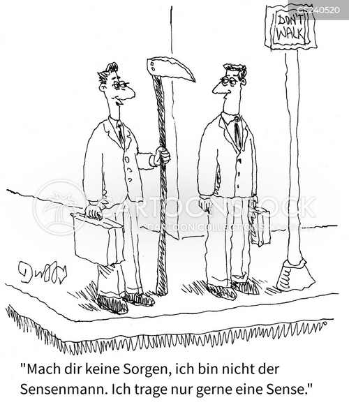 Cartoons und Karikaturen mit Sensenmann