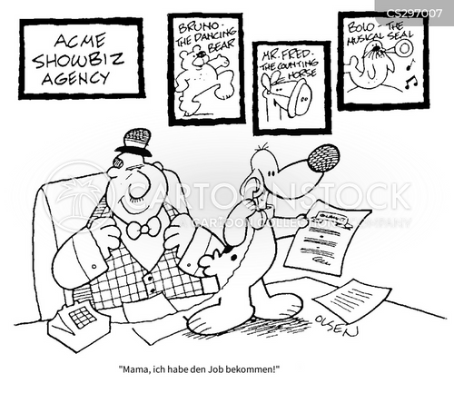 Cartoons und Karikaturen mit Showbiz-agent
