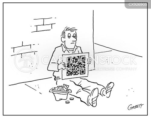 Qr Code Donation Cartoons and Comics - funny pictures from CartoonStock