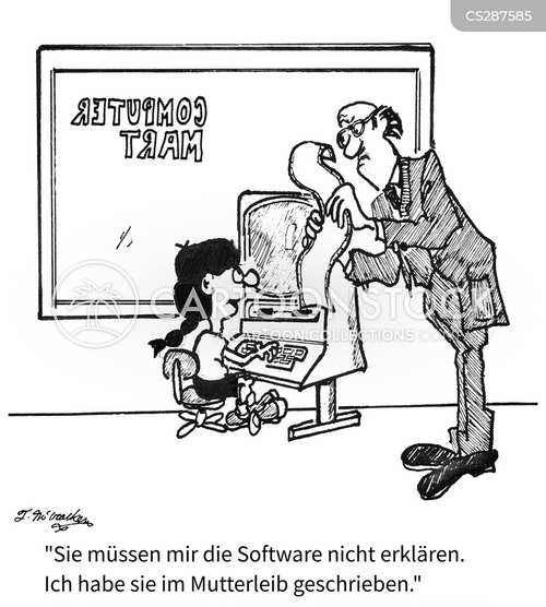Cartoons und Karikaturen mit Computer-genies