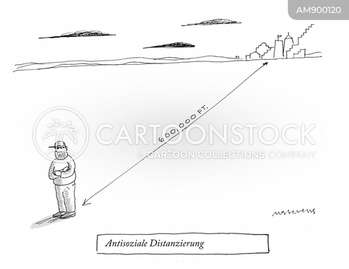 Cartoons und Karikaturen mit Regeln Zur Sozialen Distanzierung