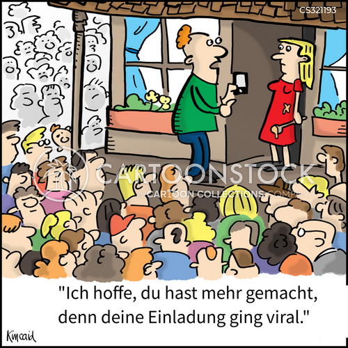 Cartoons und Karikaturen mit Einladungen