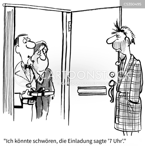 Cartoons und Karikaturen mit Einladung