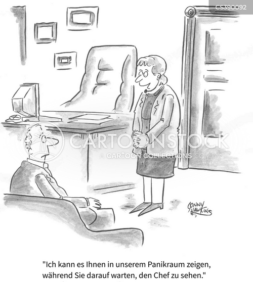 Cartoons und Karikaturen mit Panikraum