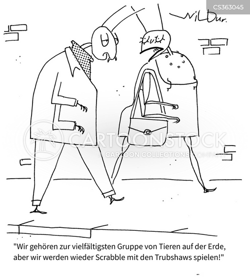 Cartoons und Karikaturen mit Scrabble-spiele