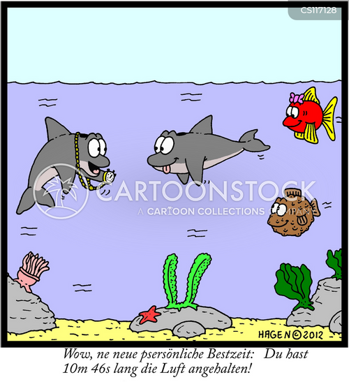 Cartoons und Karikaturen mit Taucher