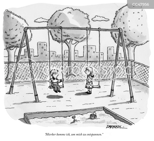 Cartoons und Karikaturen mit Schaukeln