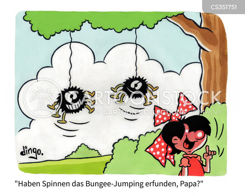 Cartoons und Karikaturen mit Bungy-sprung