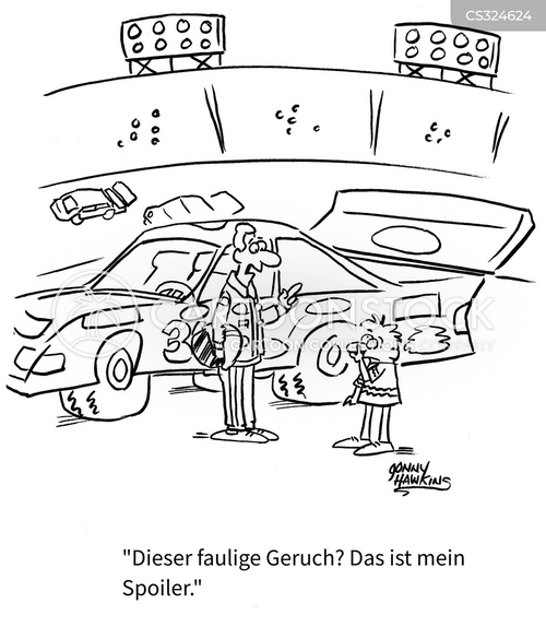 Cartoons und Karikaturen mit Auto Spoiler