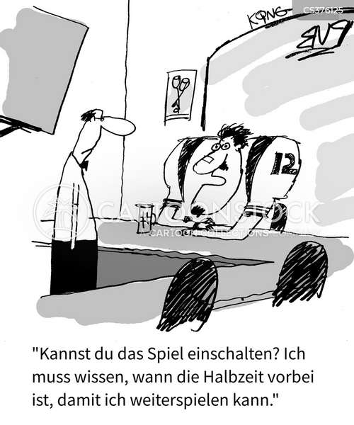 Cartoons und Karikaturen mit Halbzeit