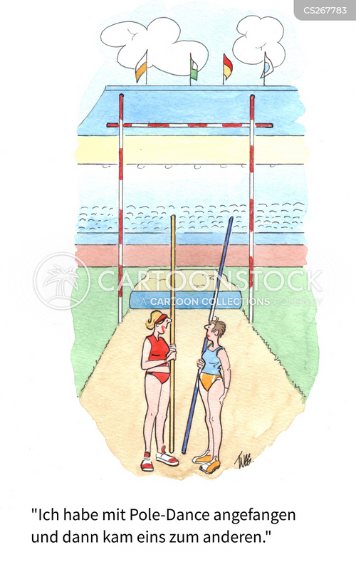Cartoons und Karikaturen mit Pole-tanz