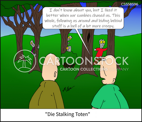 Cartoons und Karikaturen mit Stalking