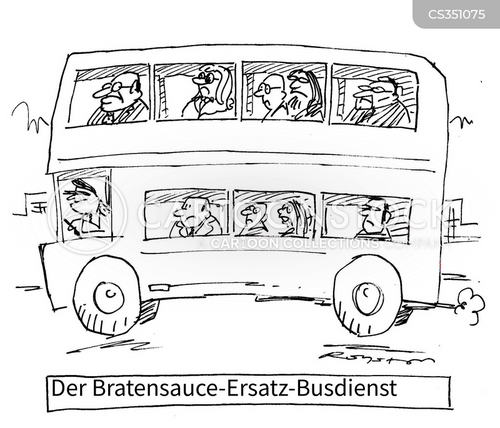 Cartoons und Karikaturen mit Bus