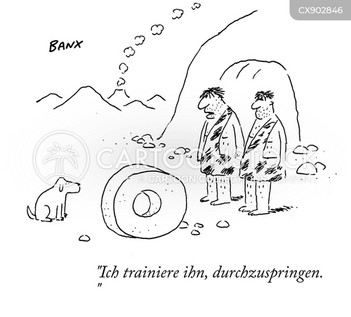 Cartoons und Karikaturen mit Springen