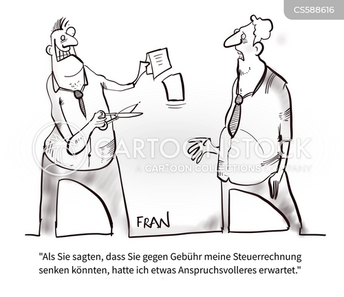 Cartoons und Karikaturen mit Steuerrechnung