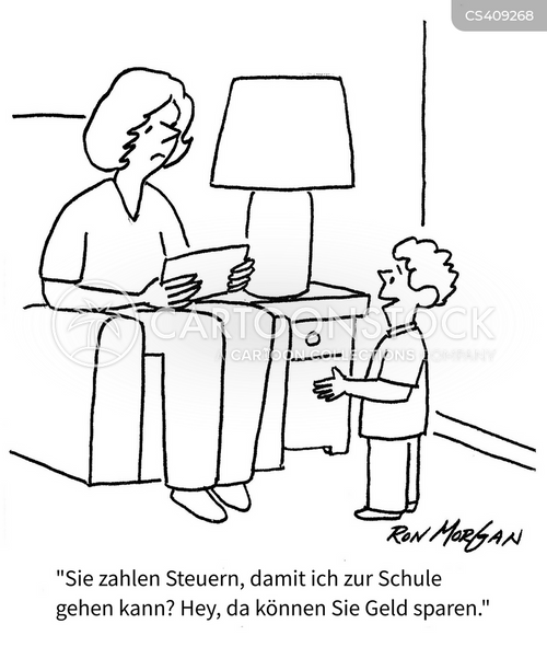 Cartoons und Karikaturen mit Steuern Zahlen