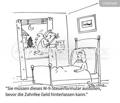 Cartoons und Karikaturen mit Formular W-9