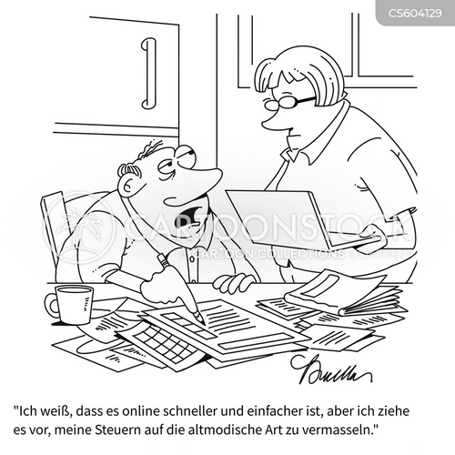 Cartoons und Karikaturen mit Steuern