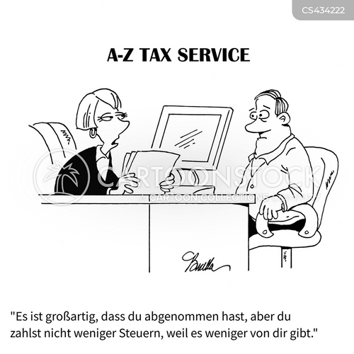 Cartoons und Karikaturen mit Weniger Steuern
