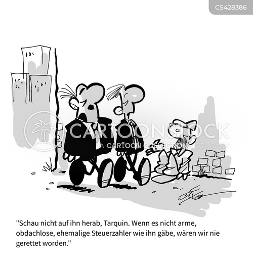 Cartoons und Karikaturen mit Obdachlos