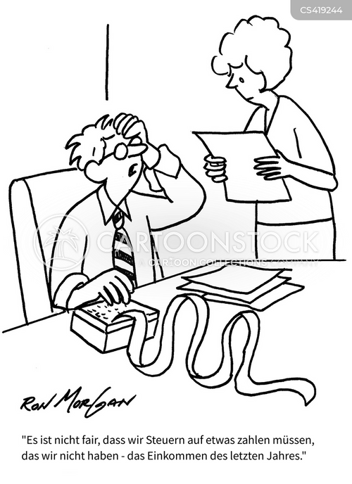Cartoons und Karikaturen mit Einkommenssteuer