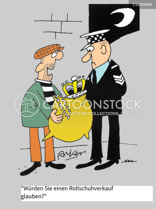 Cartoons und Karikaturen mit Stiefelverkauf